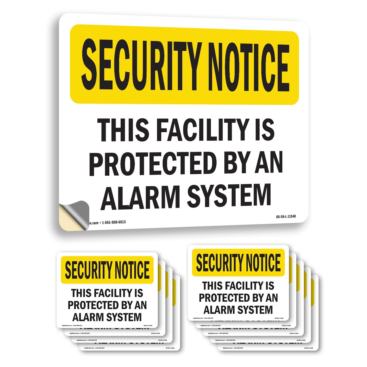 Facility Protected By Alarm System OSHA Security Notice Vinyl Decal ...