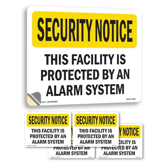 Facility Protected By Alarm System OSHA Security Notice Vinyl Decal ...
