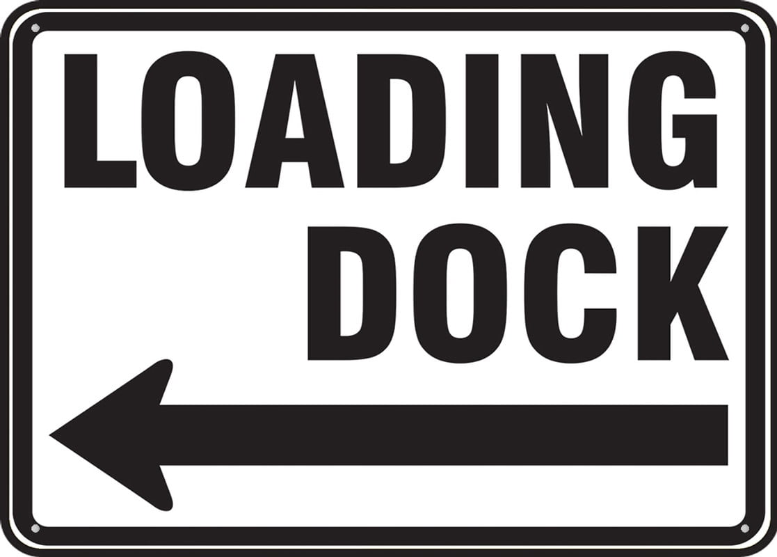 Facility Traffic Sign Loading Dock Left Arrow Metal 12X8 Inch Rust Free ...