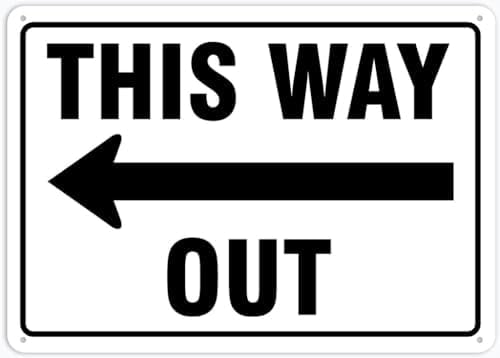Facility Traffic Sign This Way Out Left Arrow Rust Free Aluminum 12 X 8 ...