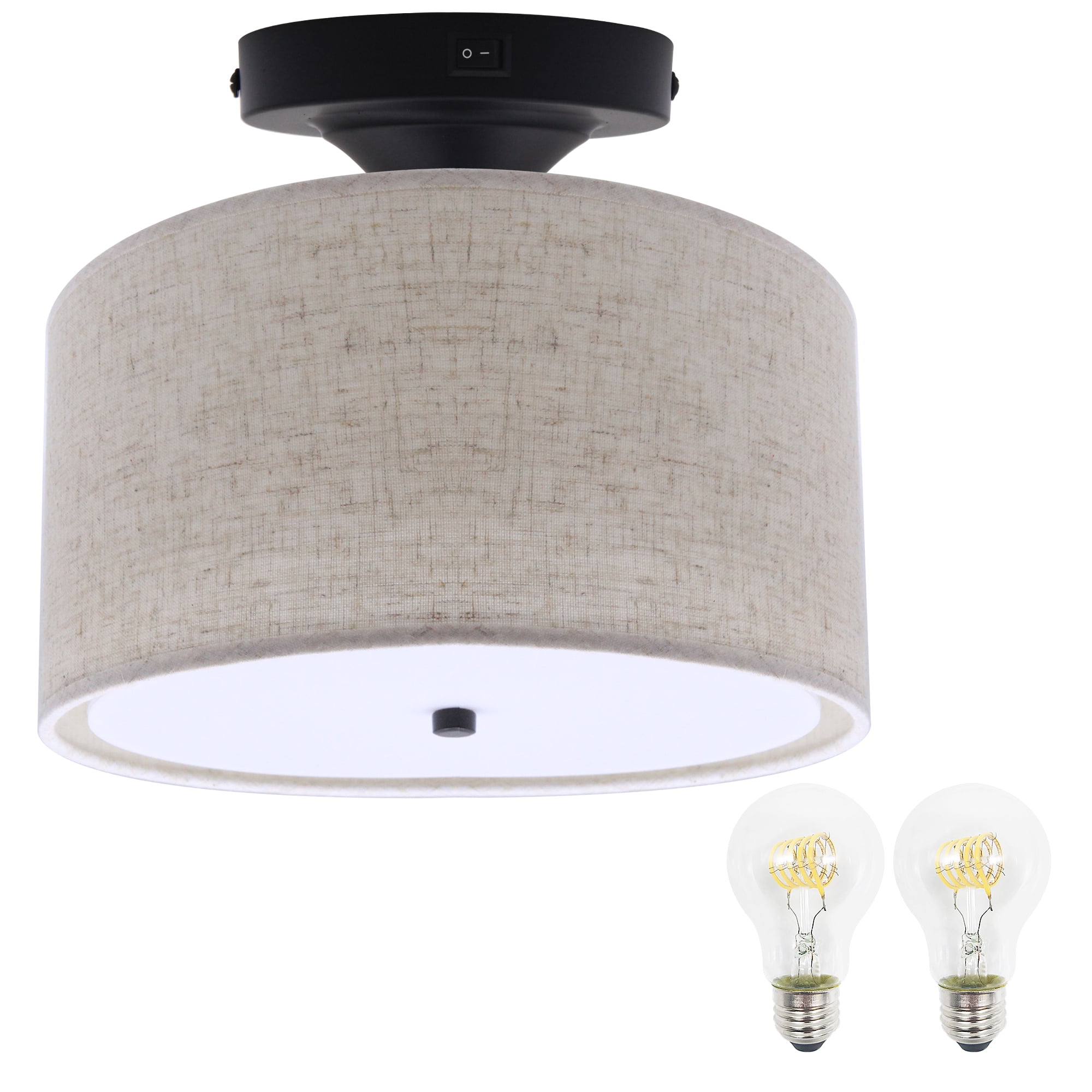 Facon 11'' RV Pendant Dining Light, Switch, 2 LED Bulbs, 12V, Brown ...