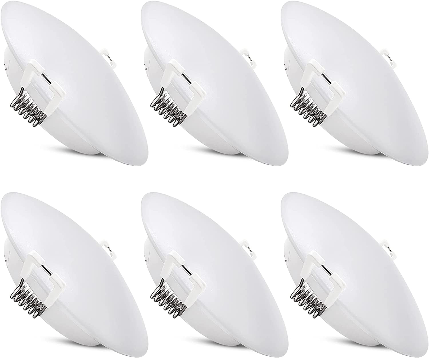 Facon 12V LED Puck Light, 6Packs 4.5inch Recessed Mount Ceiling Dome ...