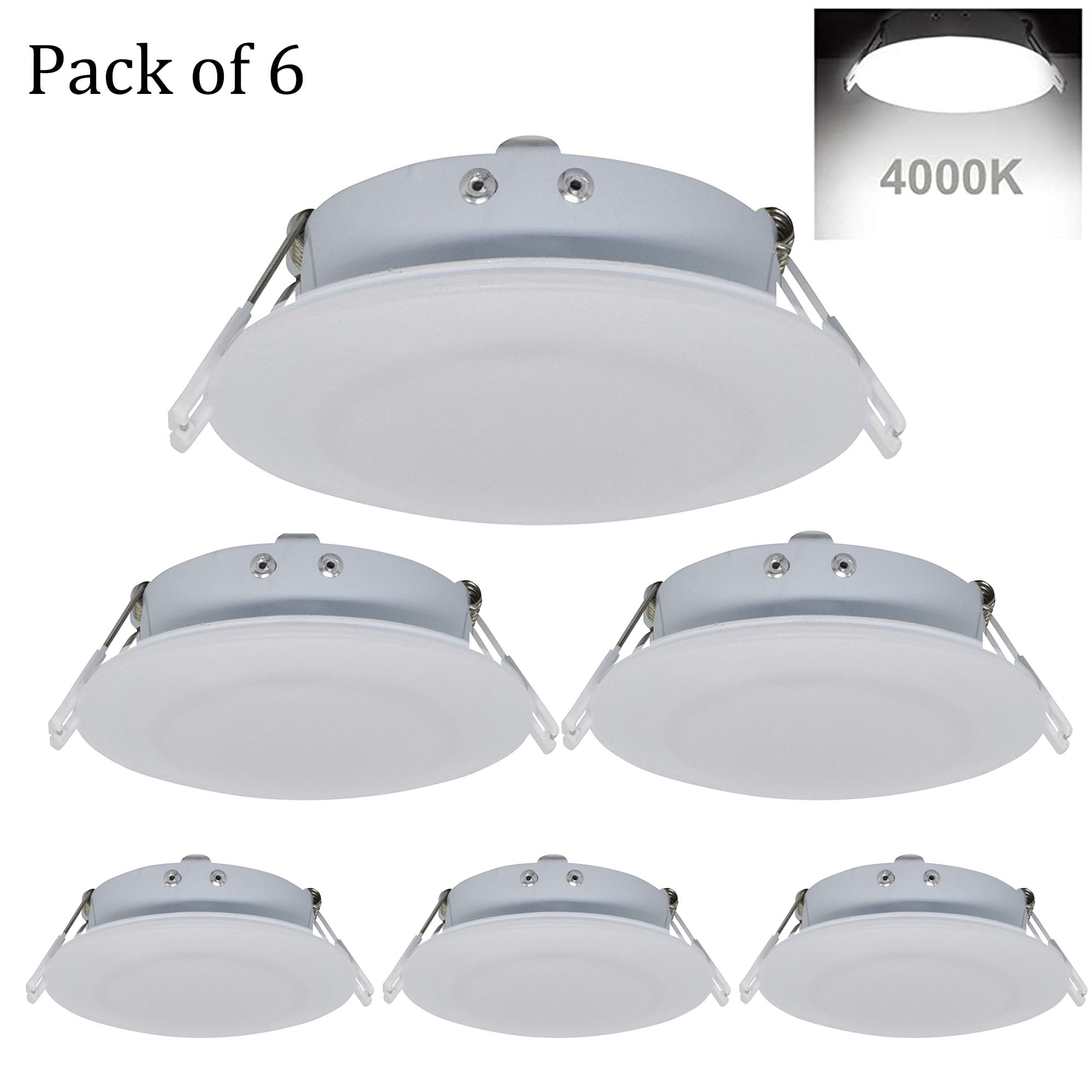 Facon 4.5Inch LED RV Puck Light Full Aluminum Recessed Mount Down Light ...