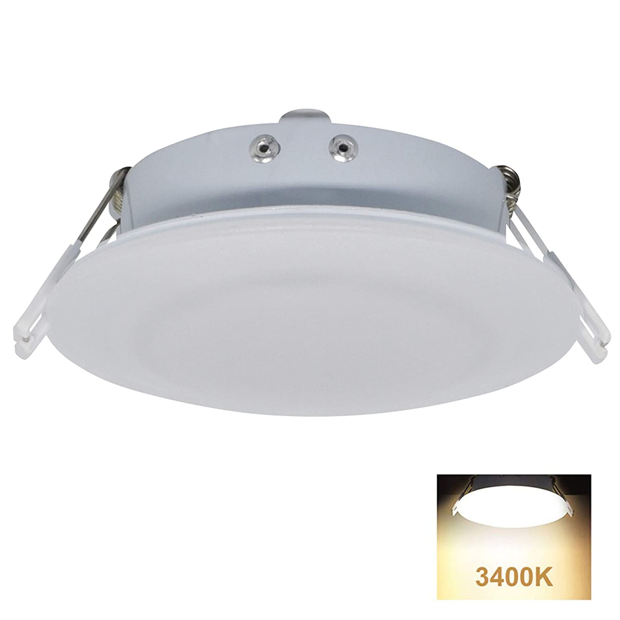 Facon 4.5Inch LED RV Puck Light, Recessed Mount, 12V, 3400K Warm White ...