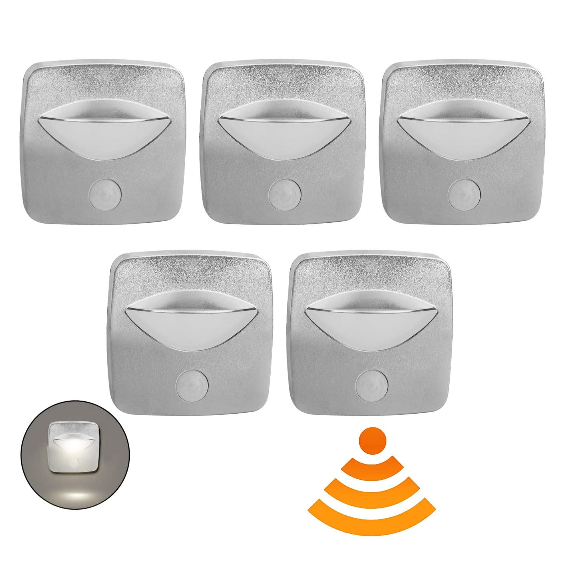 Facon 5-Pack RV LED 3400K Aisle Light with Motion Sensor, 12V Chrome ...