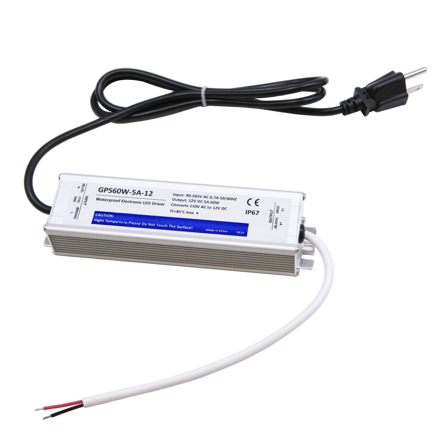 Facon 60 Watts LED Power Supply Transformer, Waterproof IP67 LED Driver ...