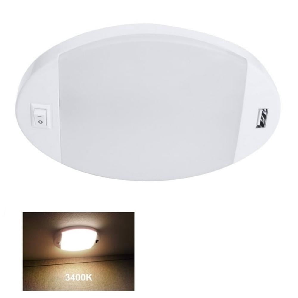 Facon 12V LED Ceiling Dome Light with USB Charger, High Speed Charging ...