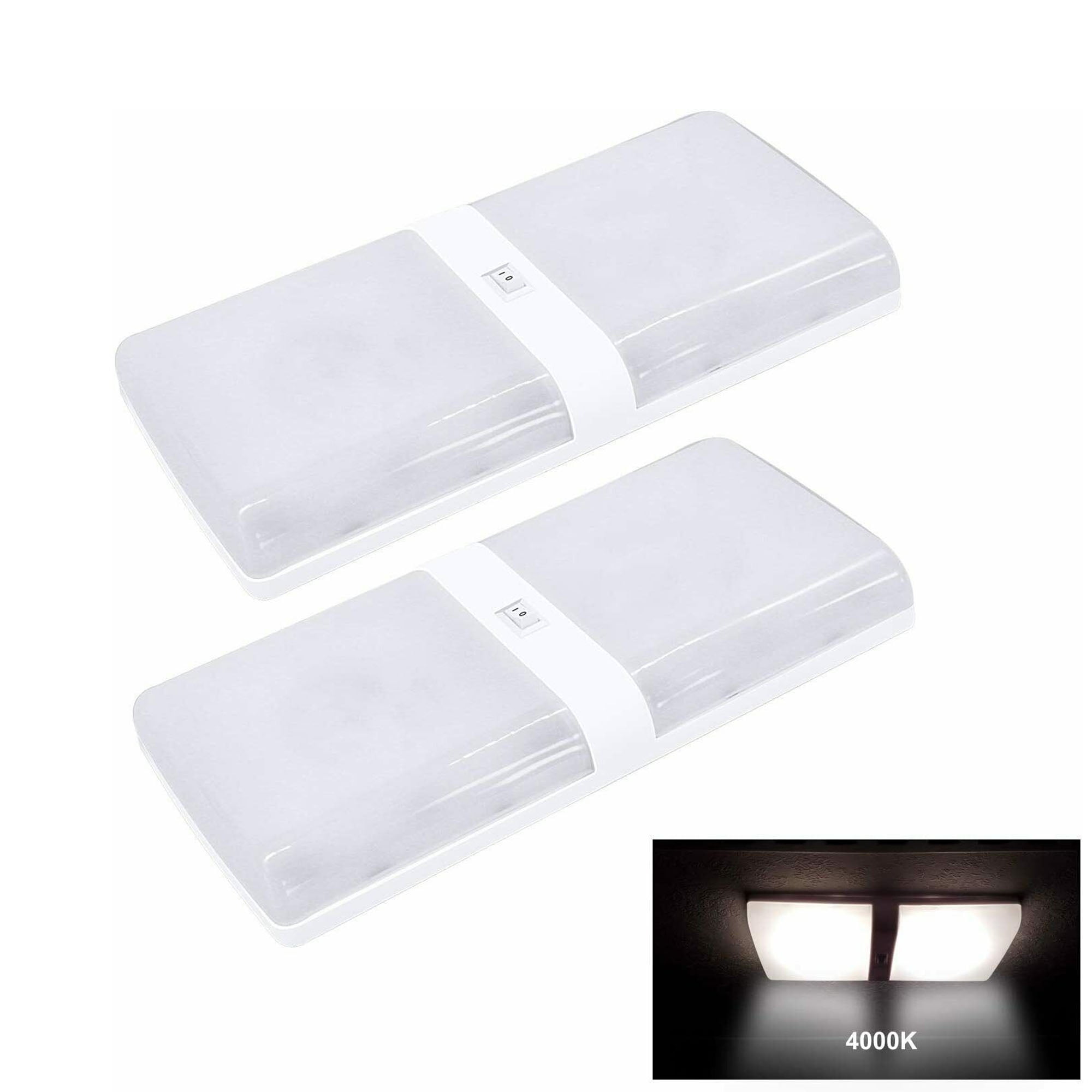 Facon LED 12Volts RV Pancake Light Double Ceiling Dome Light Under ...