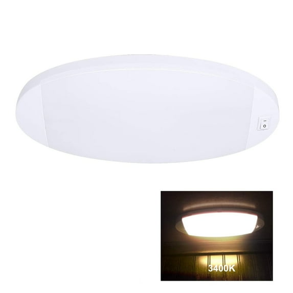 Facon LED RV Dome Light, 9-1/4'' Length Oval Pancake Light, 12 Volt ...