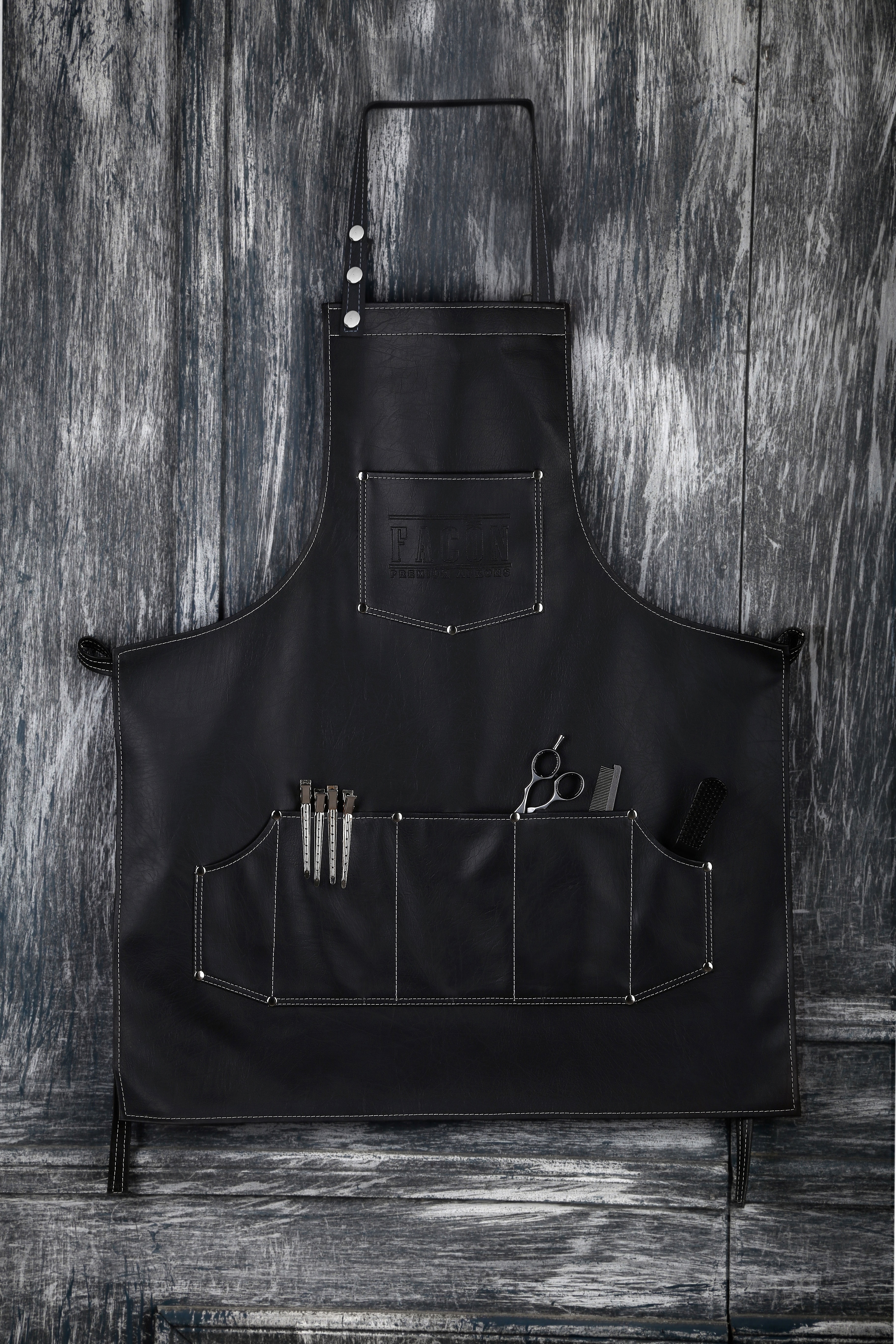 Facon Professional Leather Haircut Stylist & Hairdresser Apron Cape ...