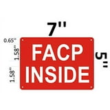 Facp Inside Sign -Fire Alarm Control Panel Inside Sign (Red, Aluminium ...