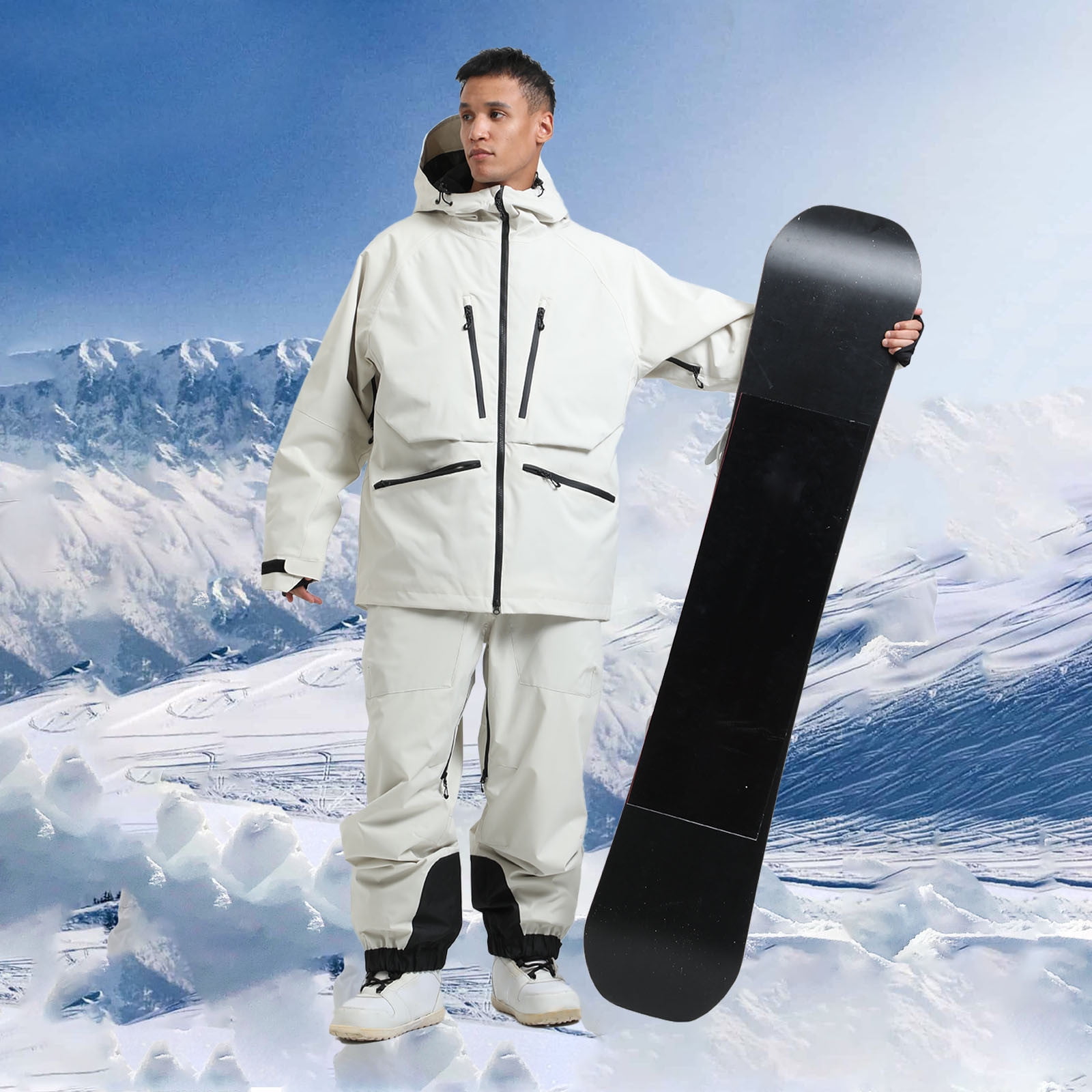 Facrlt Men's winter ski suit, extreme cold snow sports warmwindproof ...