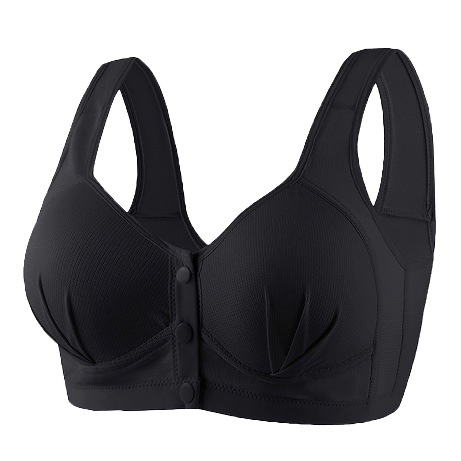 Facrlt Women's large size front buckle gathered bra, non-steel ring ...