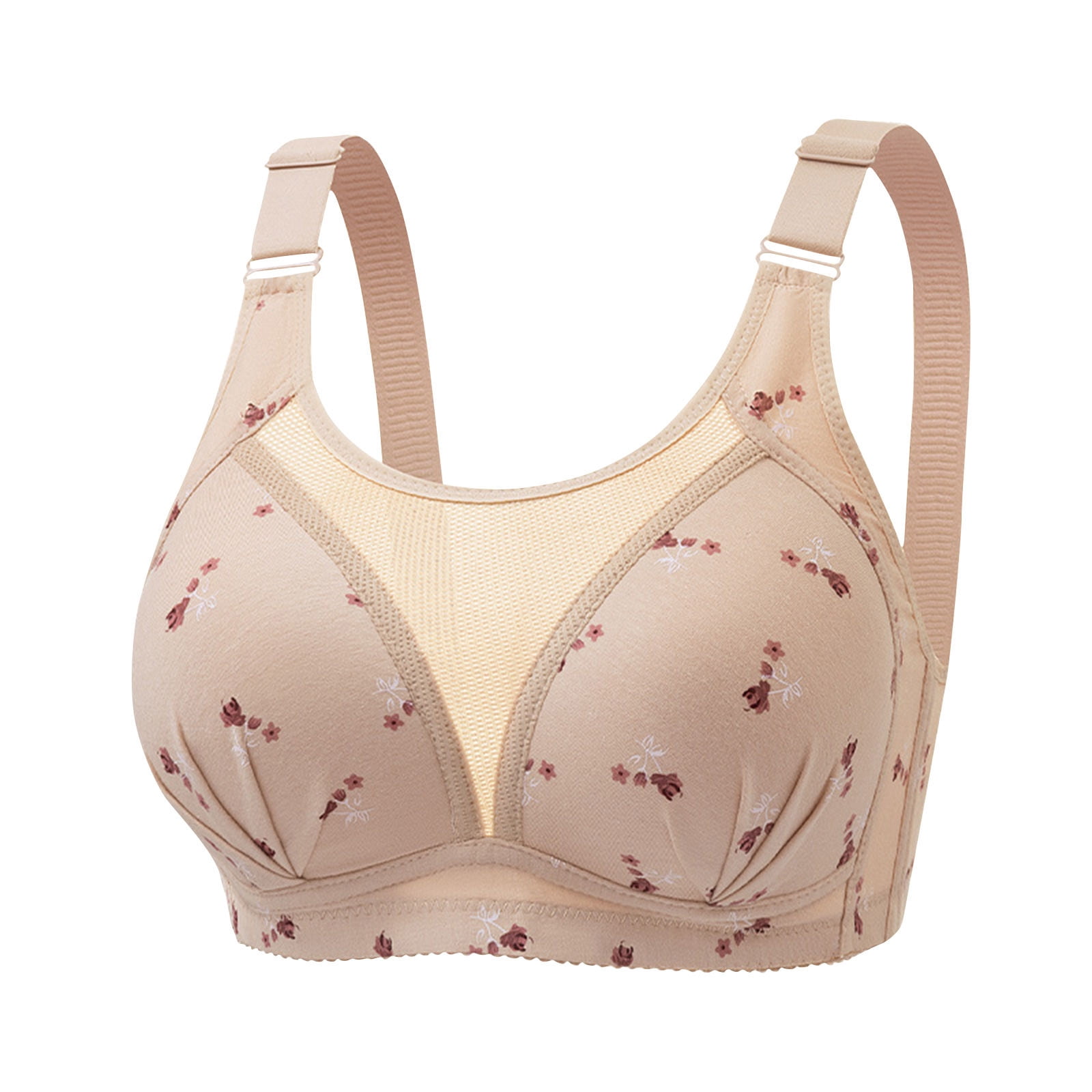 Facrlt Women's large size non-marking gathered thin section smocked bra ...