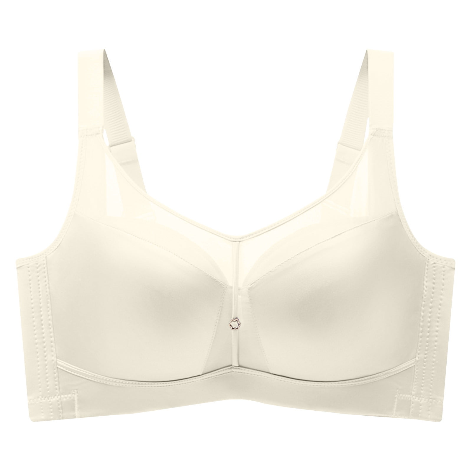 Facrlt Women's large size non-steel ring gathering breasts bra, solid ...