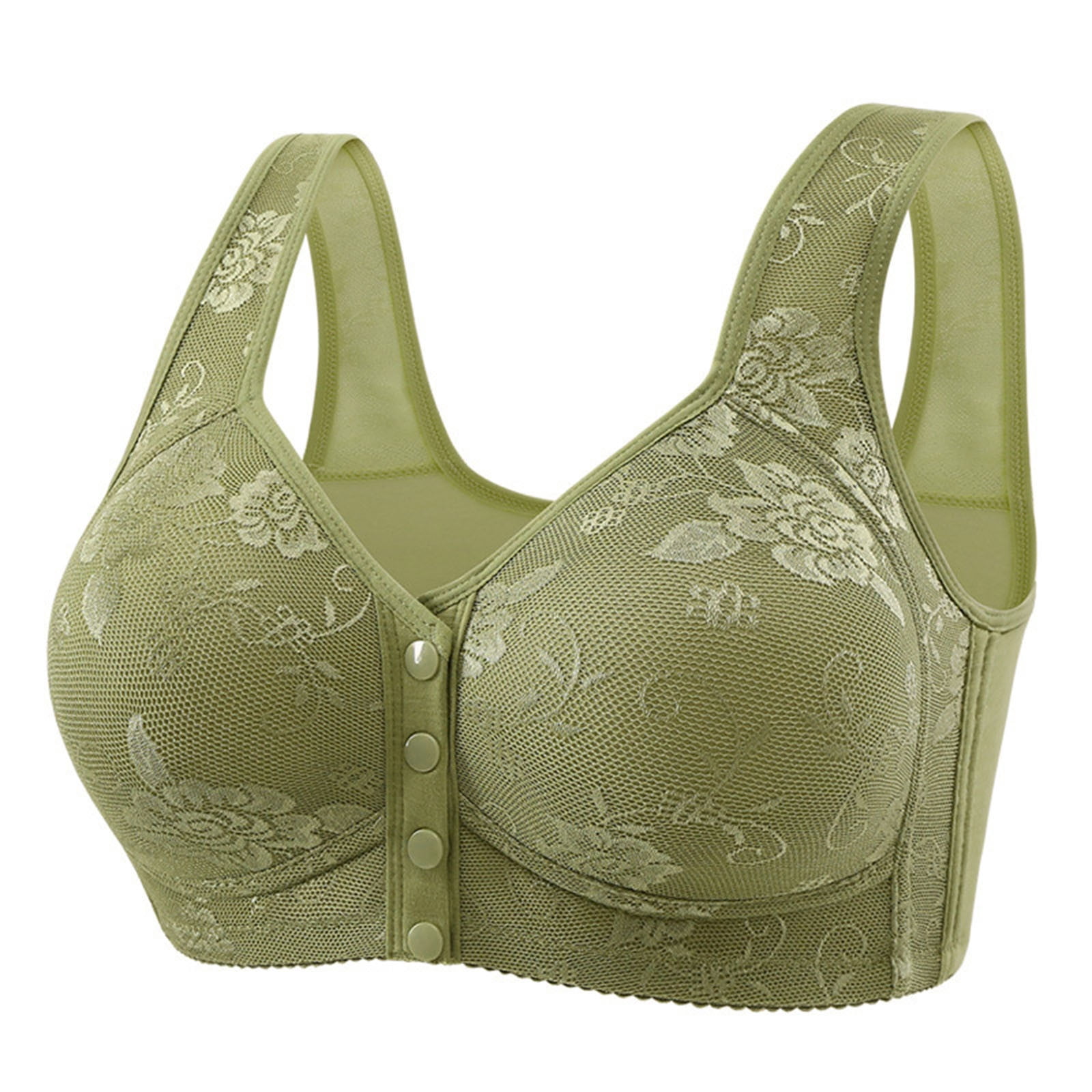 Facrlt Women's sexy non-steel ring gathered bra, soft cotton undershirt ...