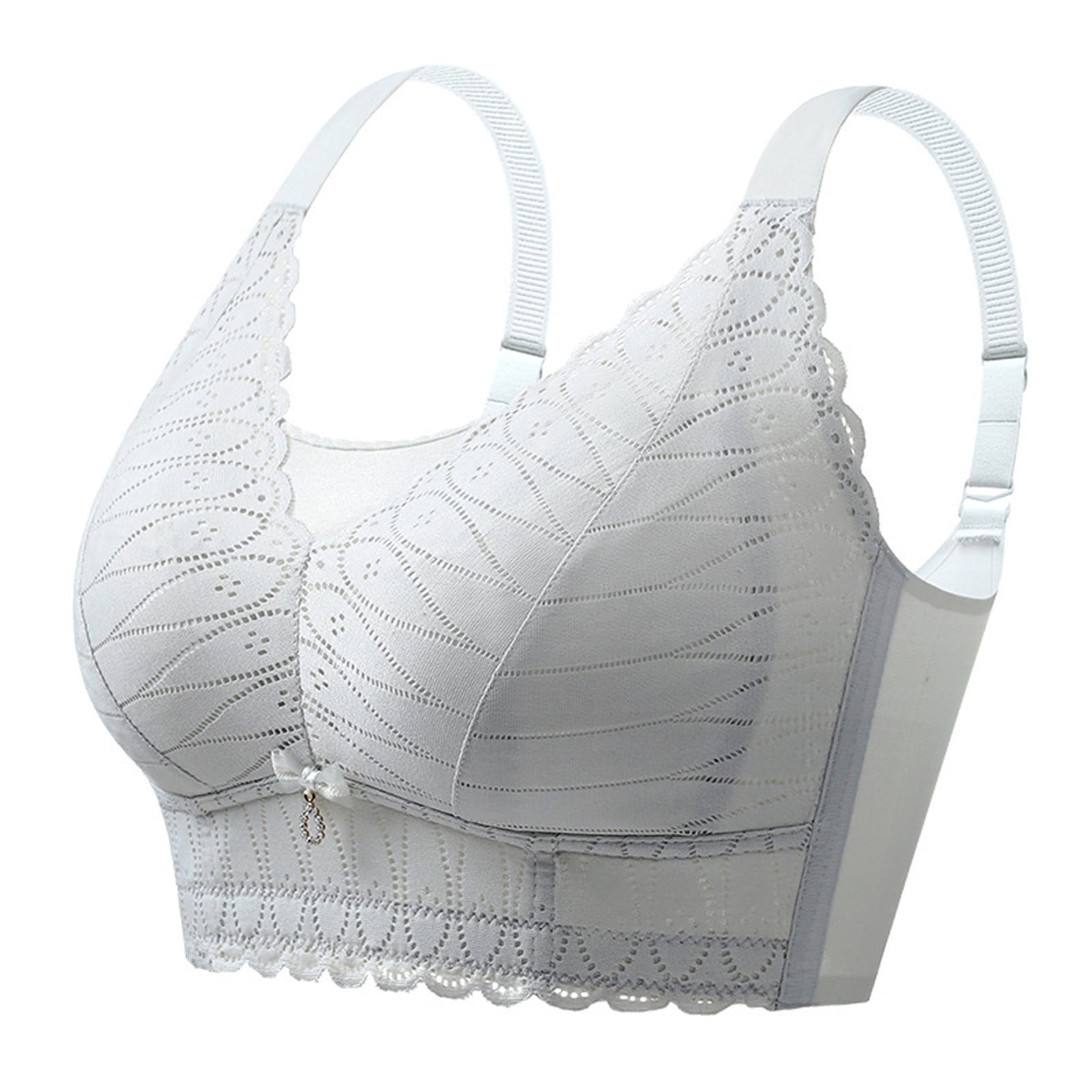 Facrlt Women's universal cups without steel ring lace gathered bra ...