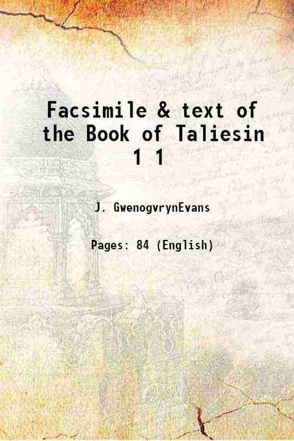 Facsimile & text of the Book of Taliesin Volume 1 1910 - Walmart.com
