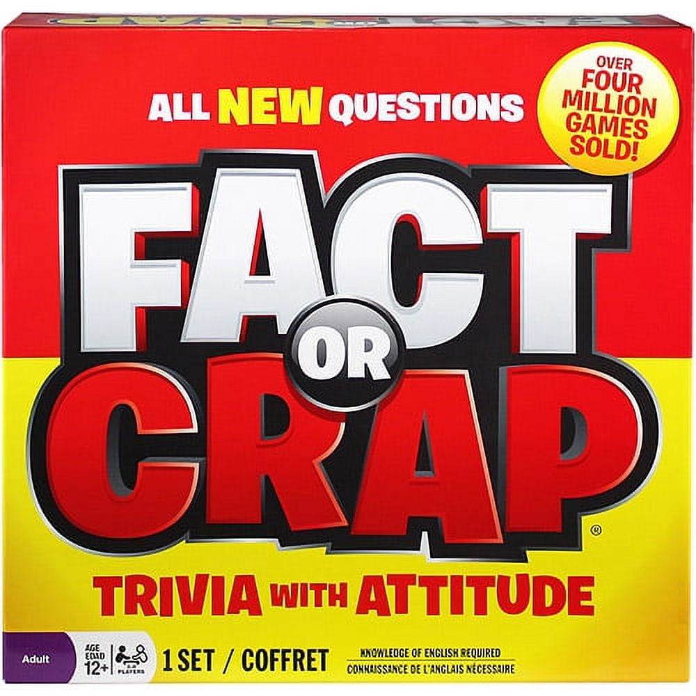 Fact or Crap Knowledge Board Game, 140 Cards, 200 Tokens, 1 Sand Timer ...