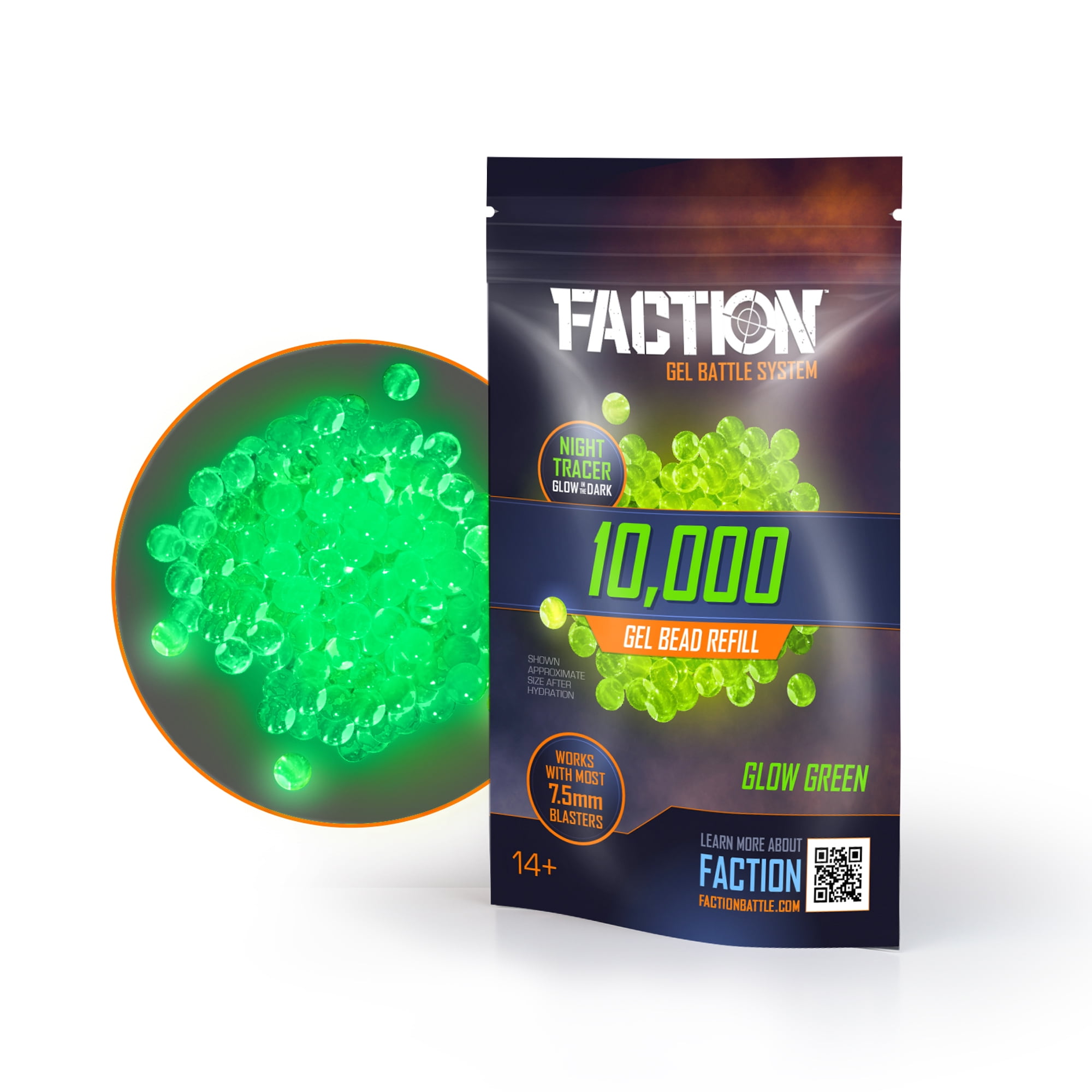 Faction Glow in the Dark Gel Beads Ammo, 10,000 Pieces, Water-Based ...