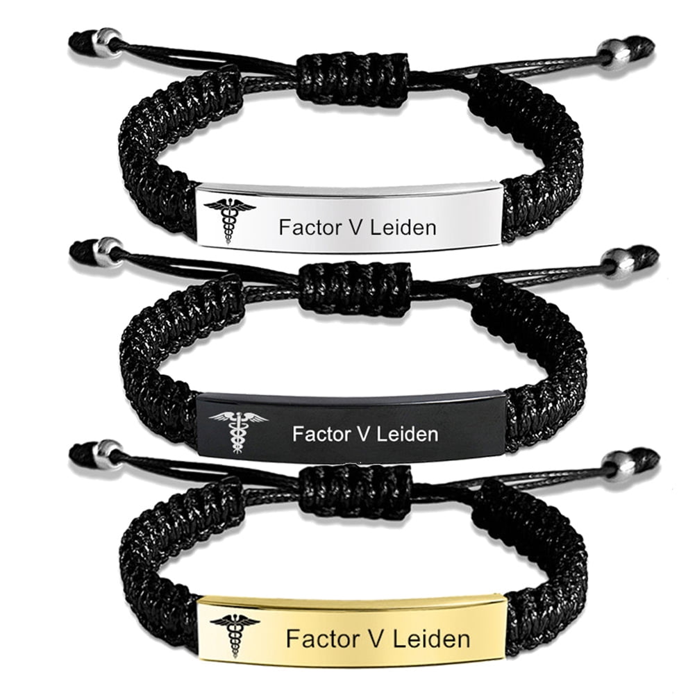 Factor V Leiden Medical Bracelet for Men Women,3Pcs Stainless Steel ...