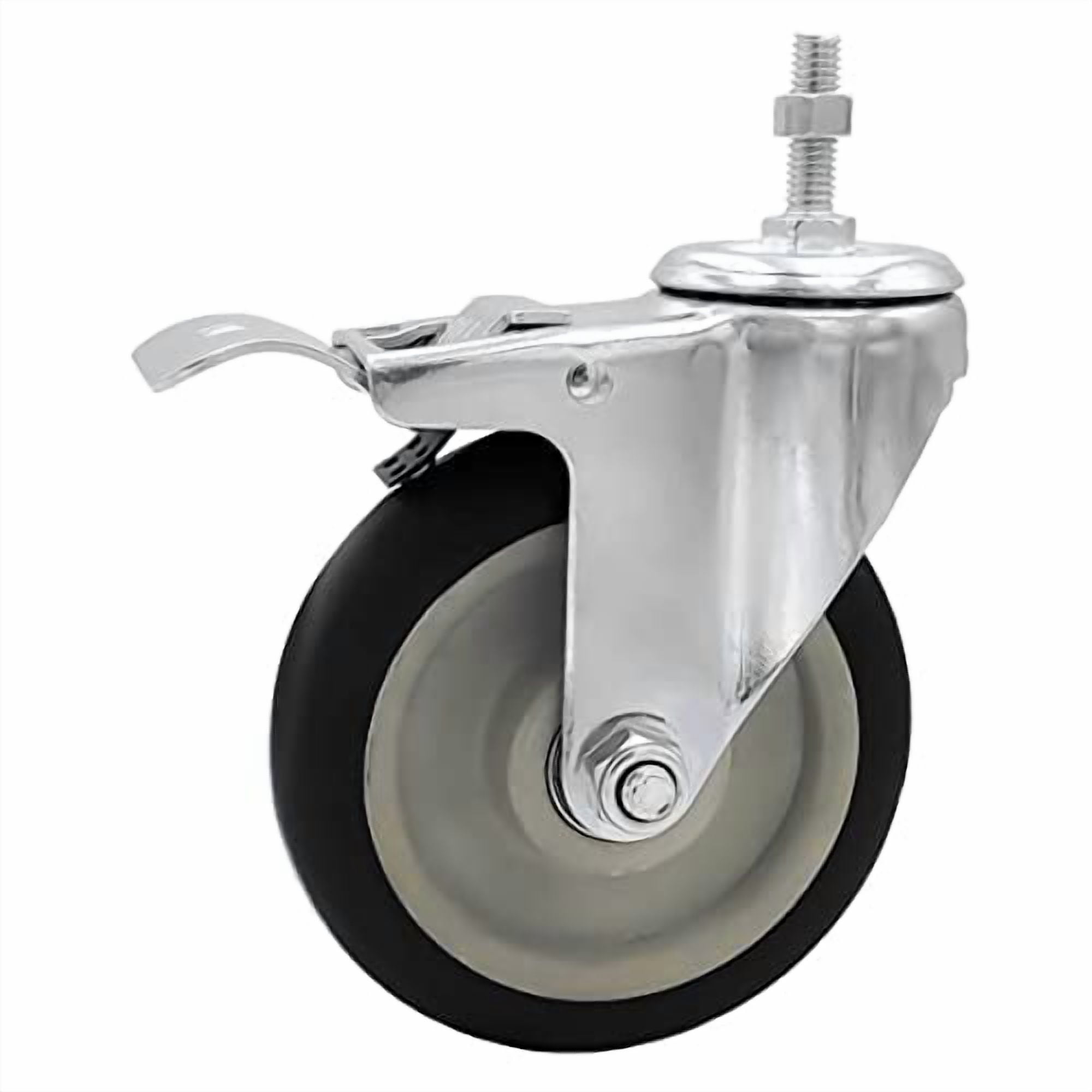 FactorDuty 5 Inch Heavy Duty Black Caster Wheel With Brake Dual Locking ...