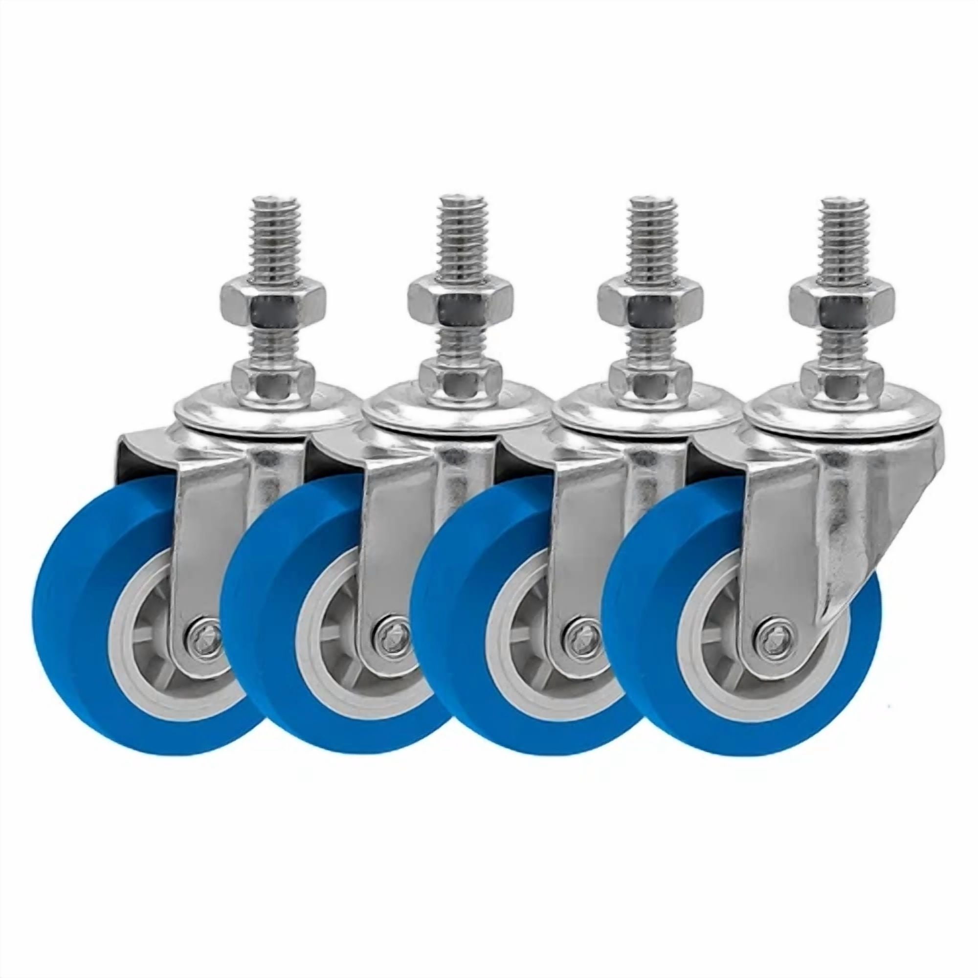 Factorduty 2 Inch BLUE Caster Wheel 3/8"-1.2" Threaded Stem Mount ...