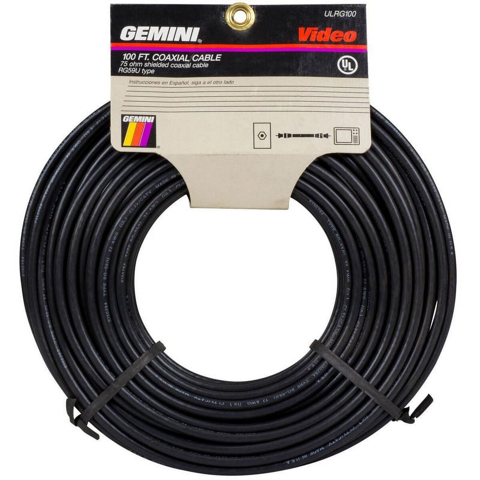 Factory Buyouts Gemini 100 ft. RG-59/U Coaxial Cable - Walmart.com