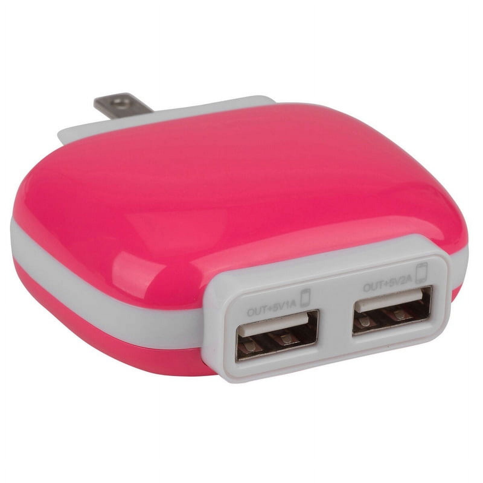 Factory Buyouts Reiko TC100 2A USB Power Adapter 2-Port 5V Pink ...