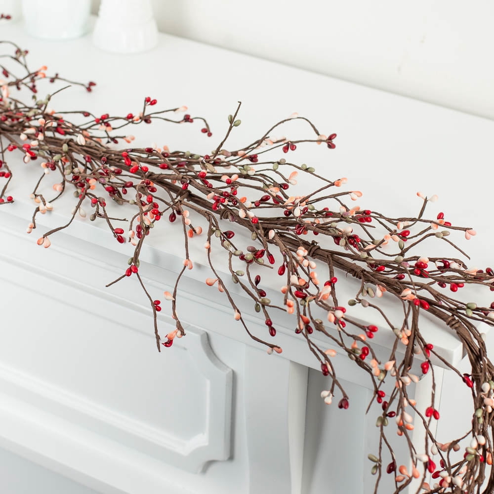 Factory Direct Craft 54″ Holiday Mix Pip Berry Garland – Rustic Indoor ...