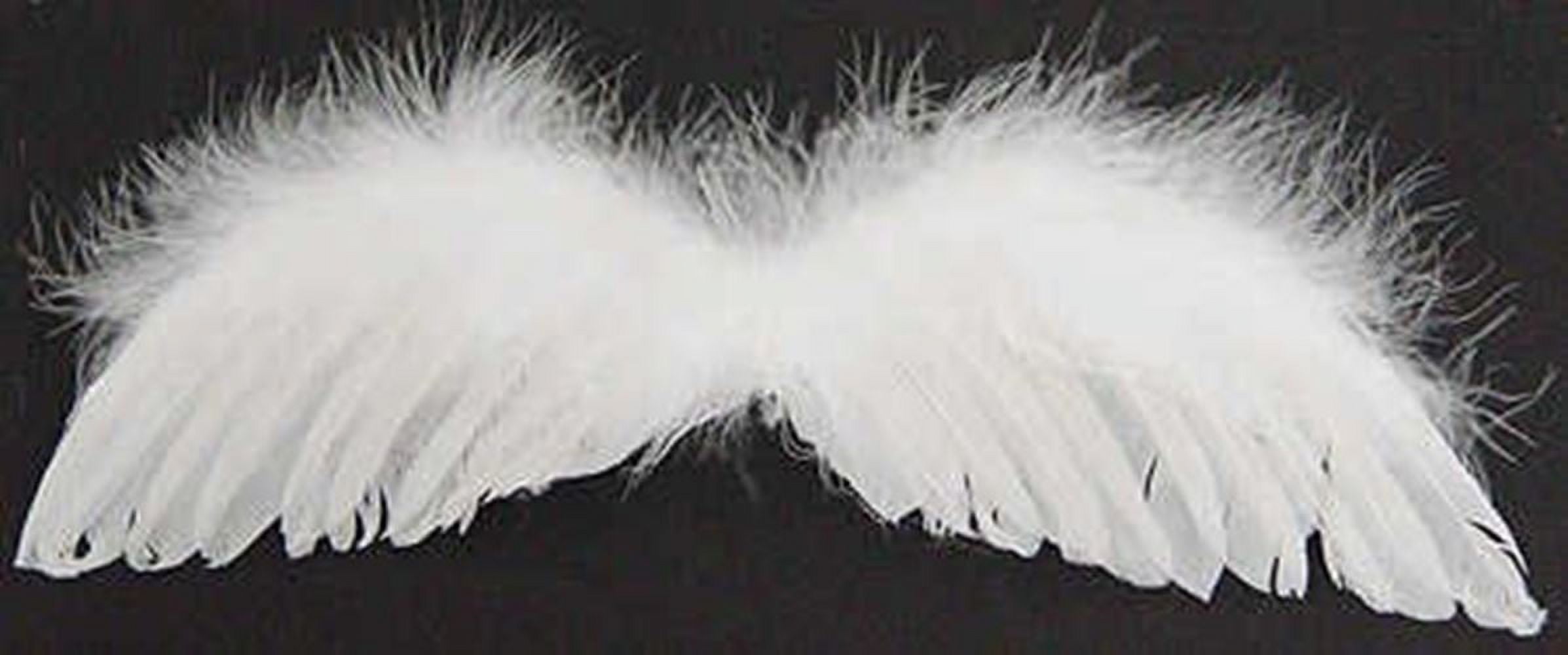 Factory Direct Craft 7" White Real Feather Angel Wings Pkg of 4 ...