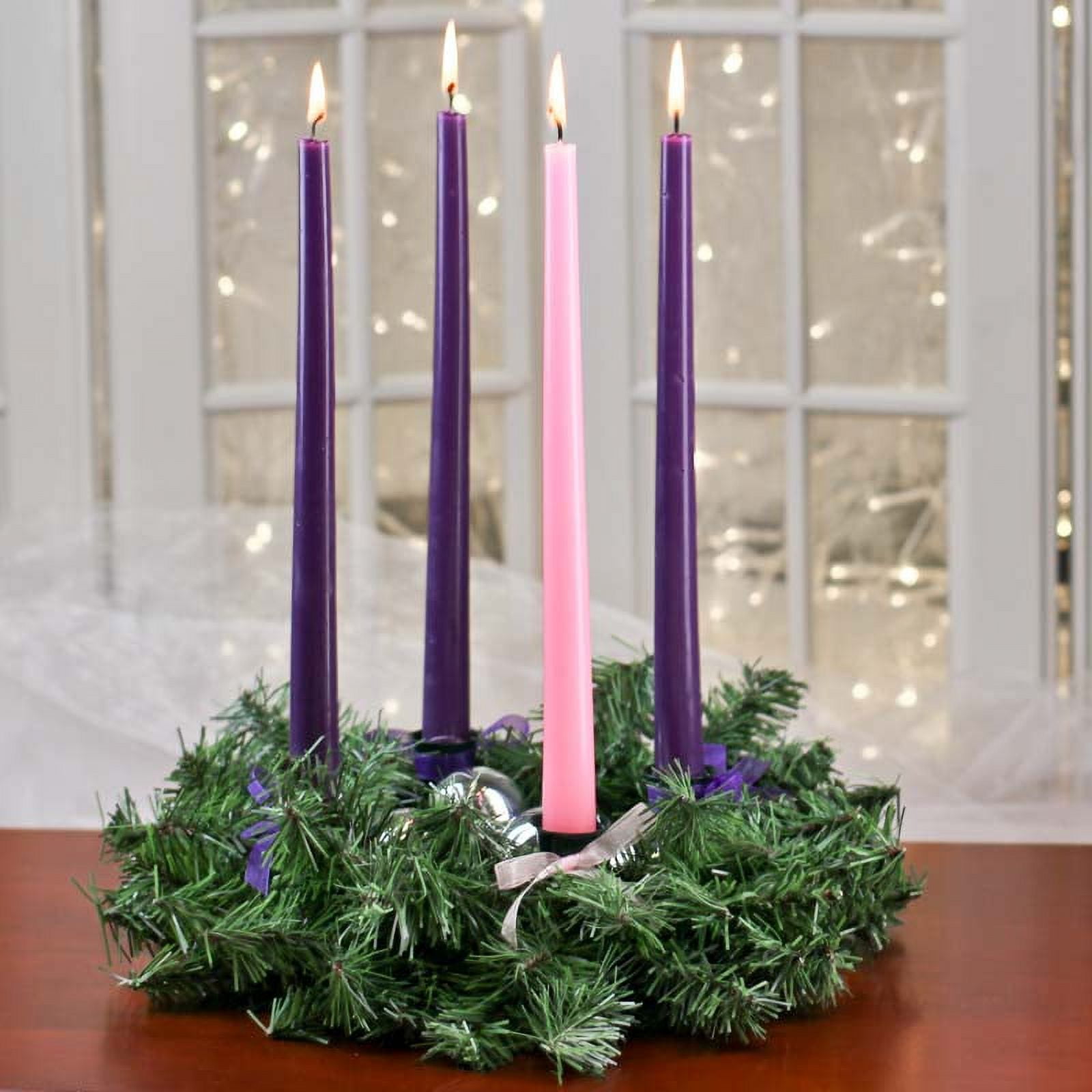 Factory Direct Craft Artificial Pine Advent Wreath and Taper Candle Set ...
