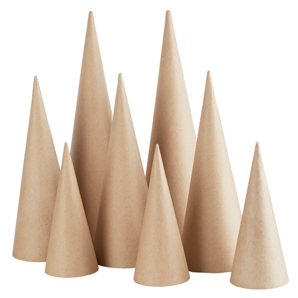 Factory Direct Craft Unfinished Paper Mache Craft Cones, 8 Pieces ...