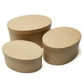 Factory Direct Craft Unfinished Paper Mache Oval Boxes, Set of 3 ...