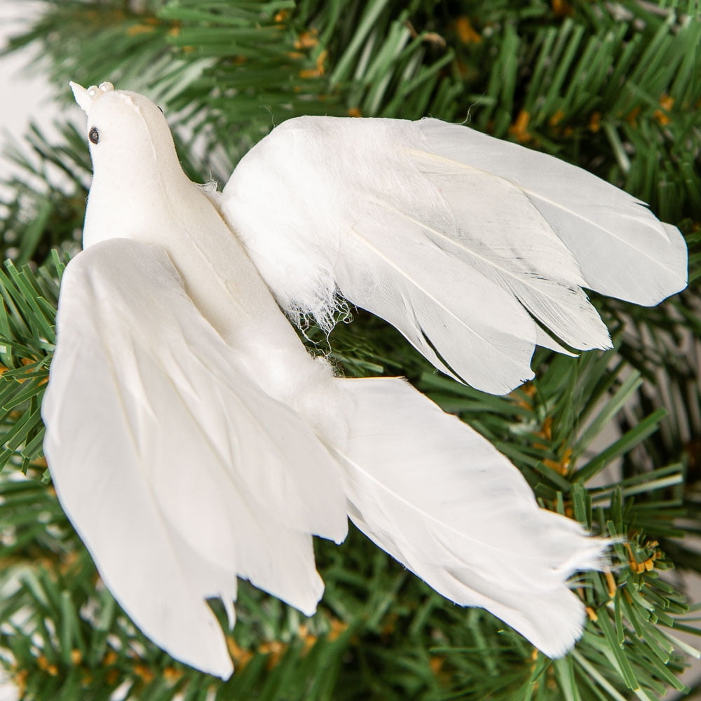 Factory Direct Craft White Flocked Dove Bird: A Touch of Peace and ...