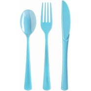 Crown Display 150-Piece Light Blue Disposable Silverware - Blue Plastic ...