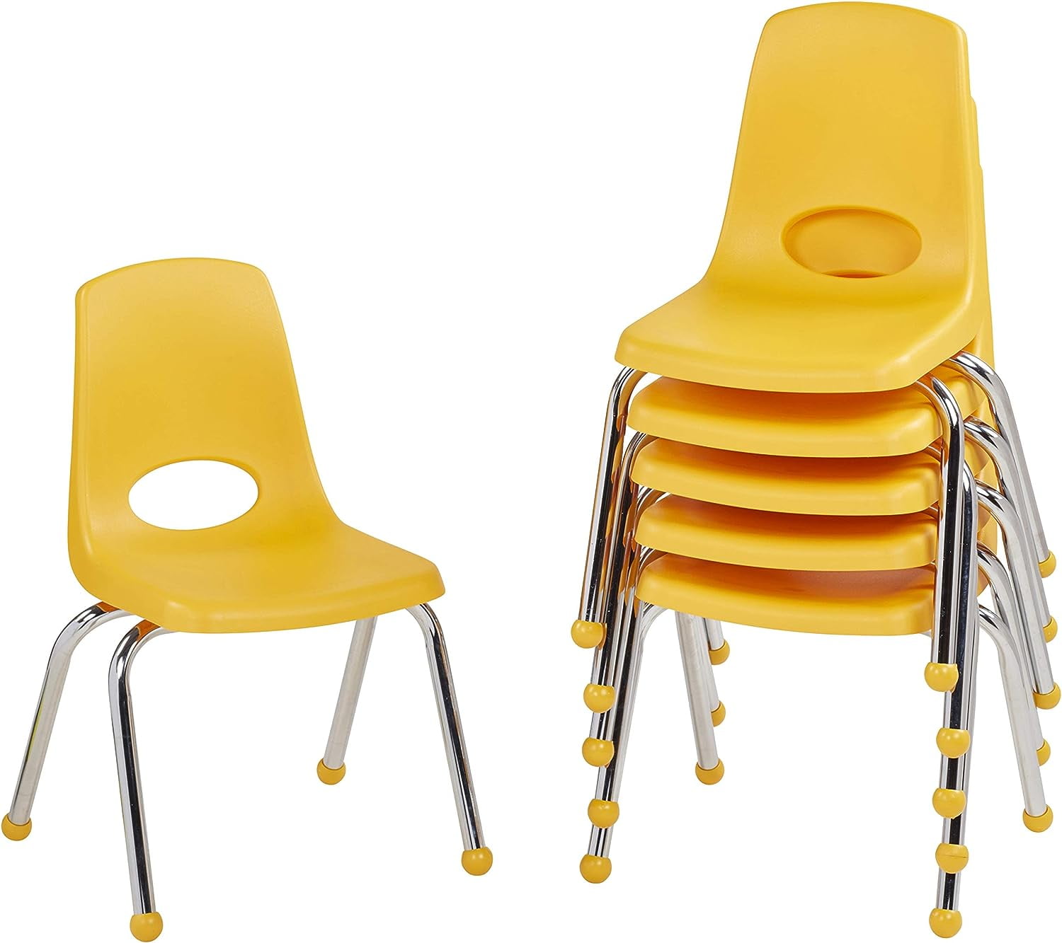 Factory Direct Partners 14" School Stack Chair, Stacking Student Seat ...