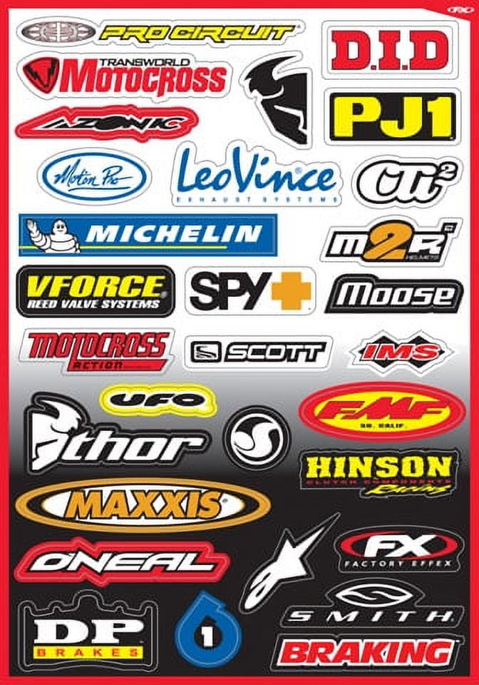 Factory Effex 10-68002 2015 Sponsor/Logo Sticker Sheets Sponsor Kit B ...