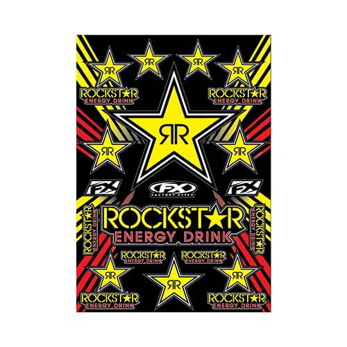 Factory Effex 15-68702 Sponsor/Logo Sticker Sheets Rockstar Sticker Sheet - Walmart.com