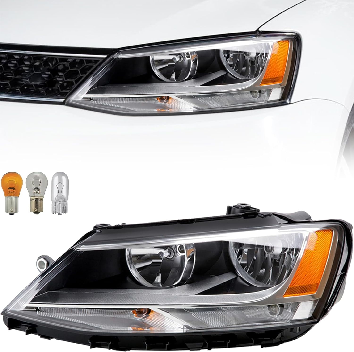 Factory Halogen Headlights Assembly Compatible With 2011-2018 ...