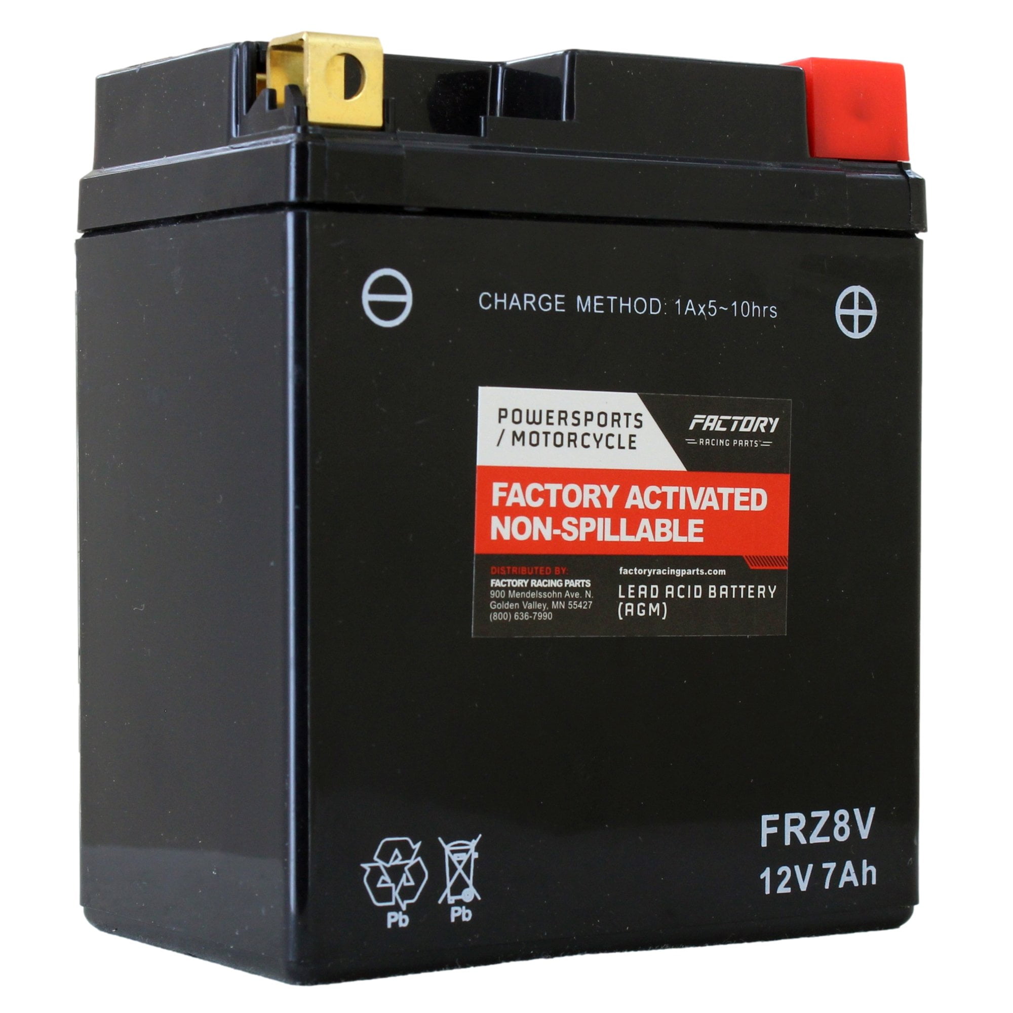 Factory Racing Parts FRZ8V AGM Battery Maintenance Free Ready to ...