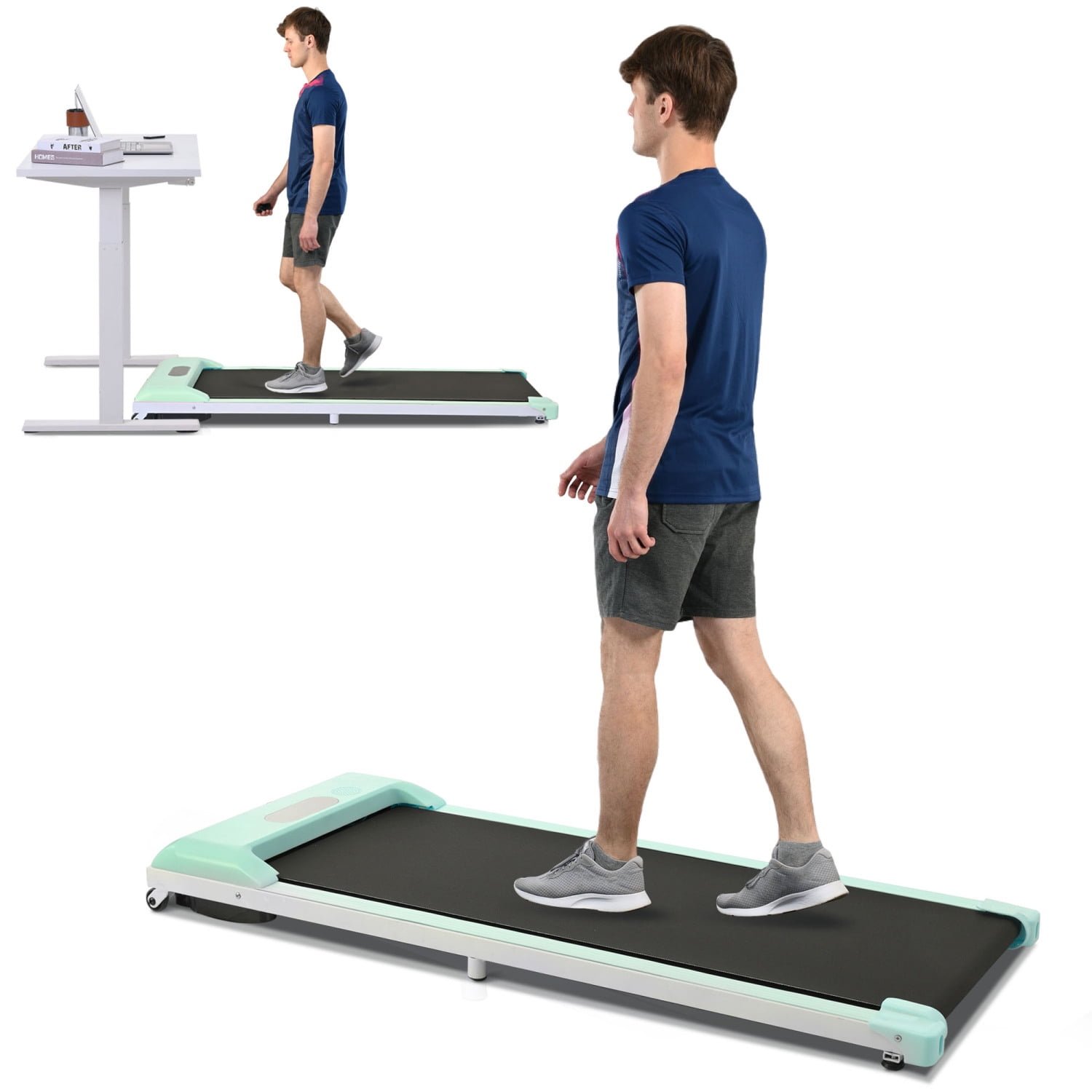 2-in-1 Under Desk Incline Treadmill, Walking Pad, Slim Jogging Machine ...