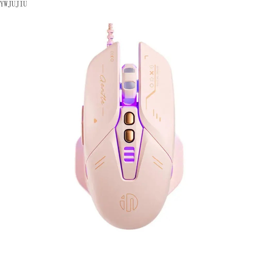 Factory Sales Inphic W8 Wired Gaming Mouse 4000dpi 7 Buttons Macro Definition Rgb Breathable