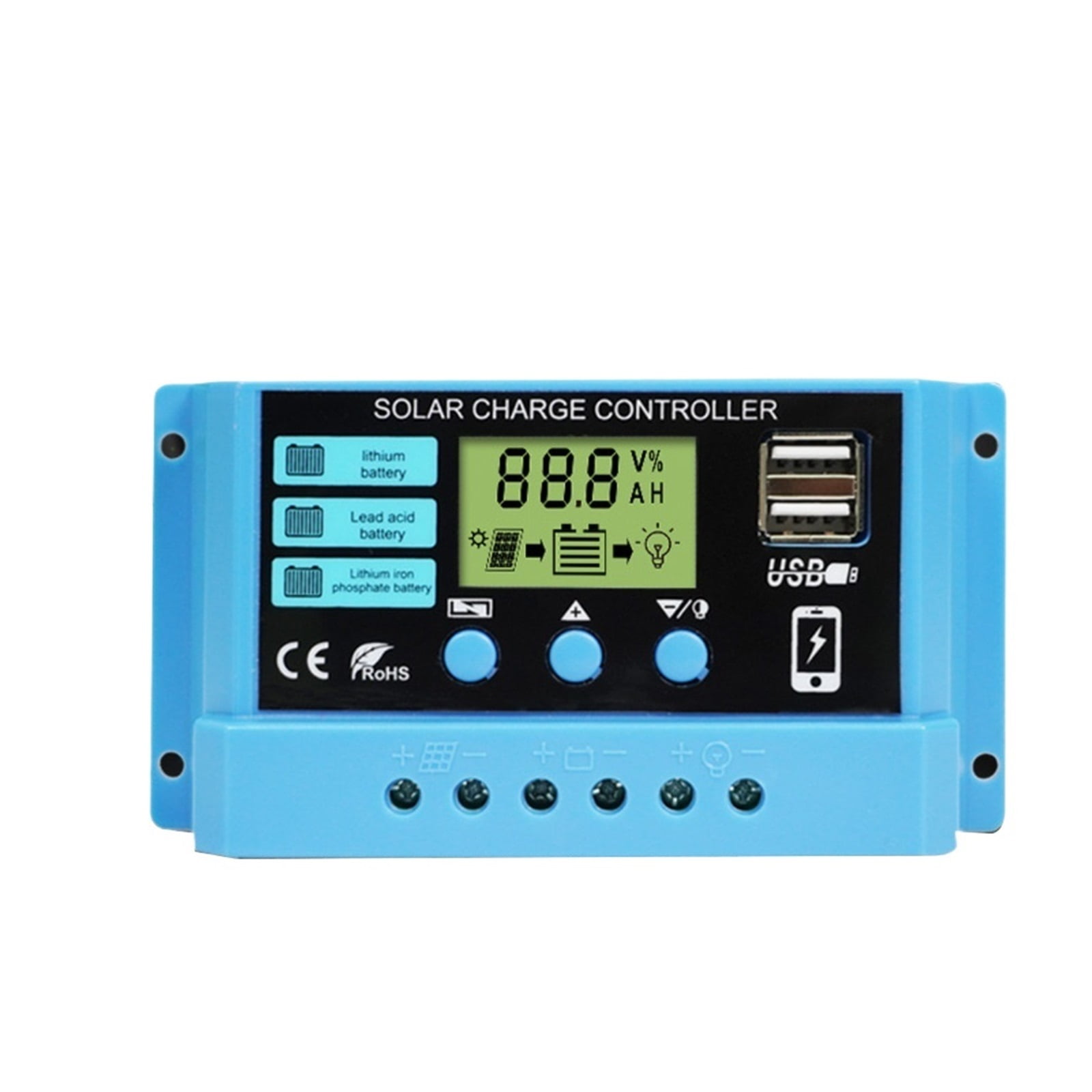 Factory Solar Charge Controller Lifepo4 Battey Use LCD Display 12V 24V ...