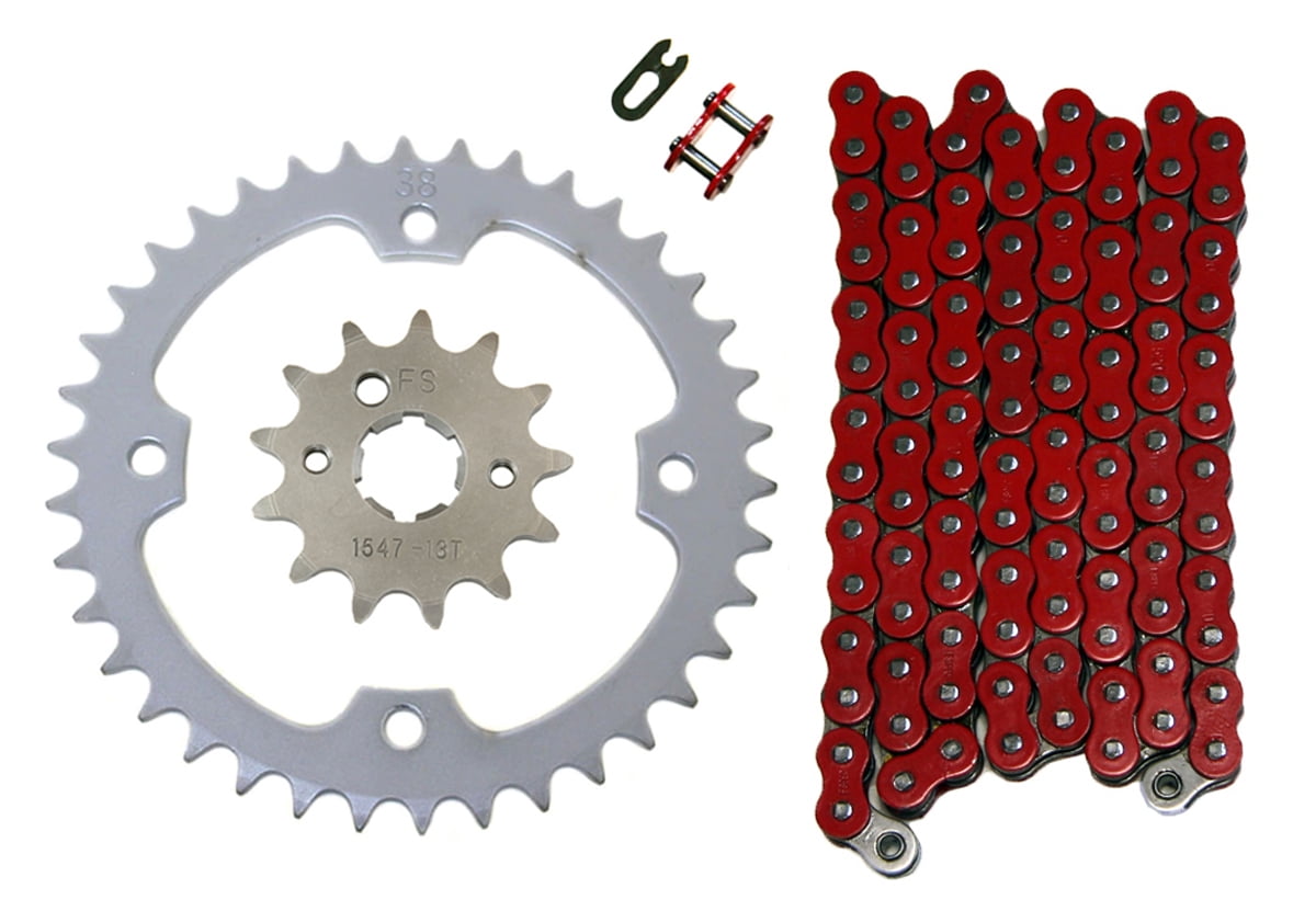 Factory Spec, K15471561520NZR98, Red 520x98 Drive Chain & 13/38 ...
