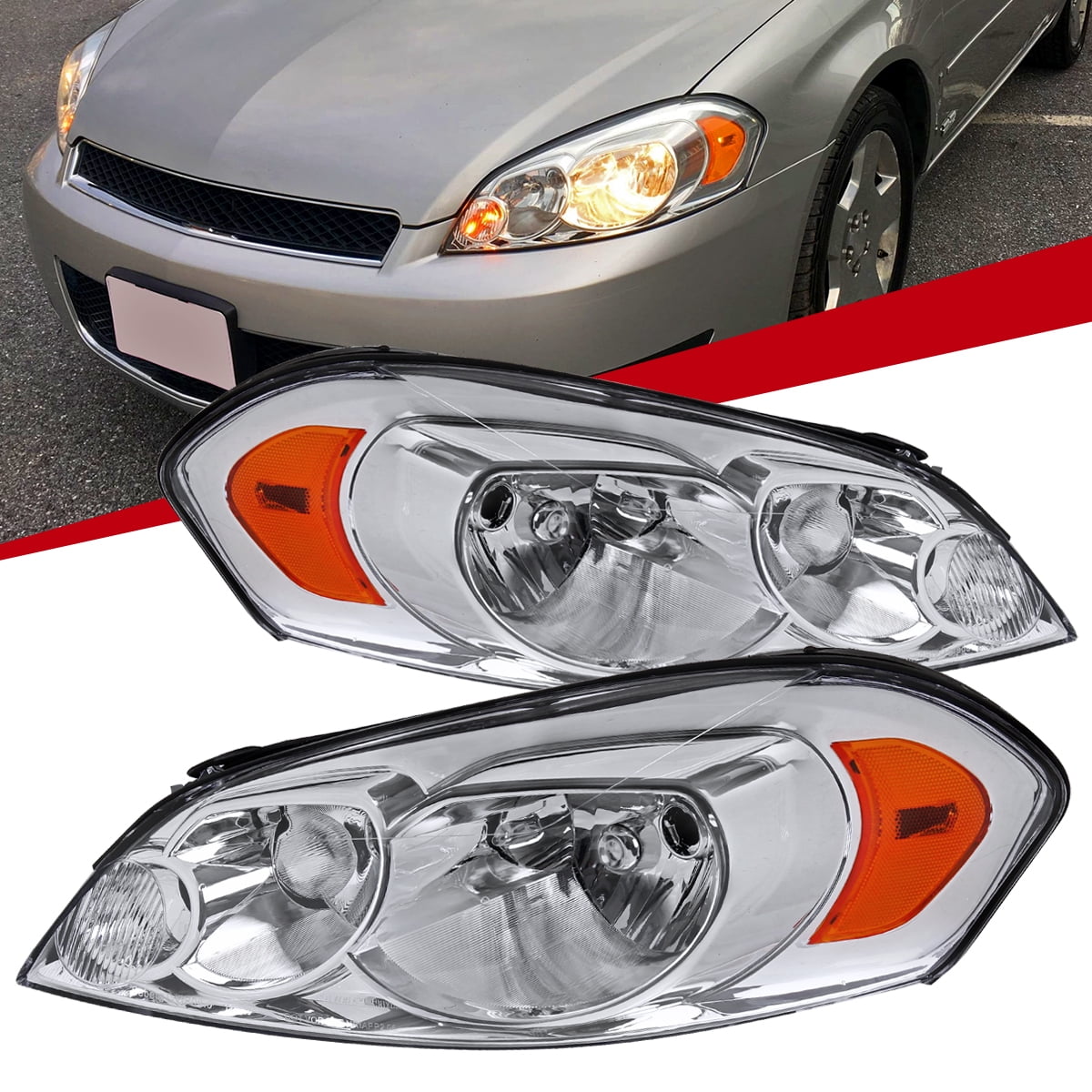 Factory Style Crystal Headlights w/ Amber Reflectors (Chrome Housing ...