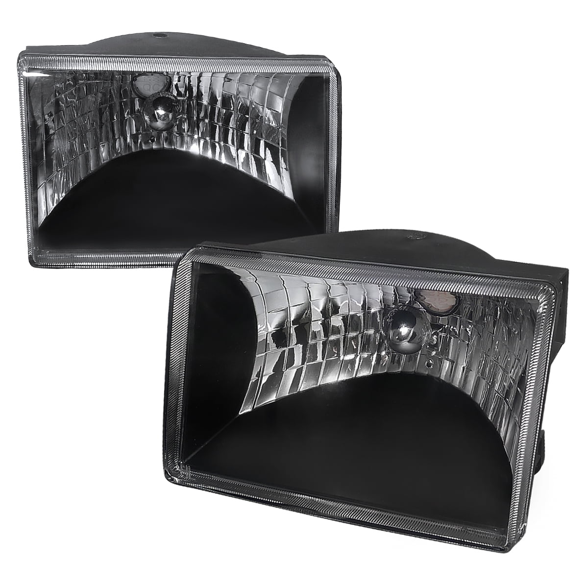 Factory Style Headlights (Black Housing/Clear Lens) Made for and Compatible with 1993-1998 Jeep ...