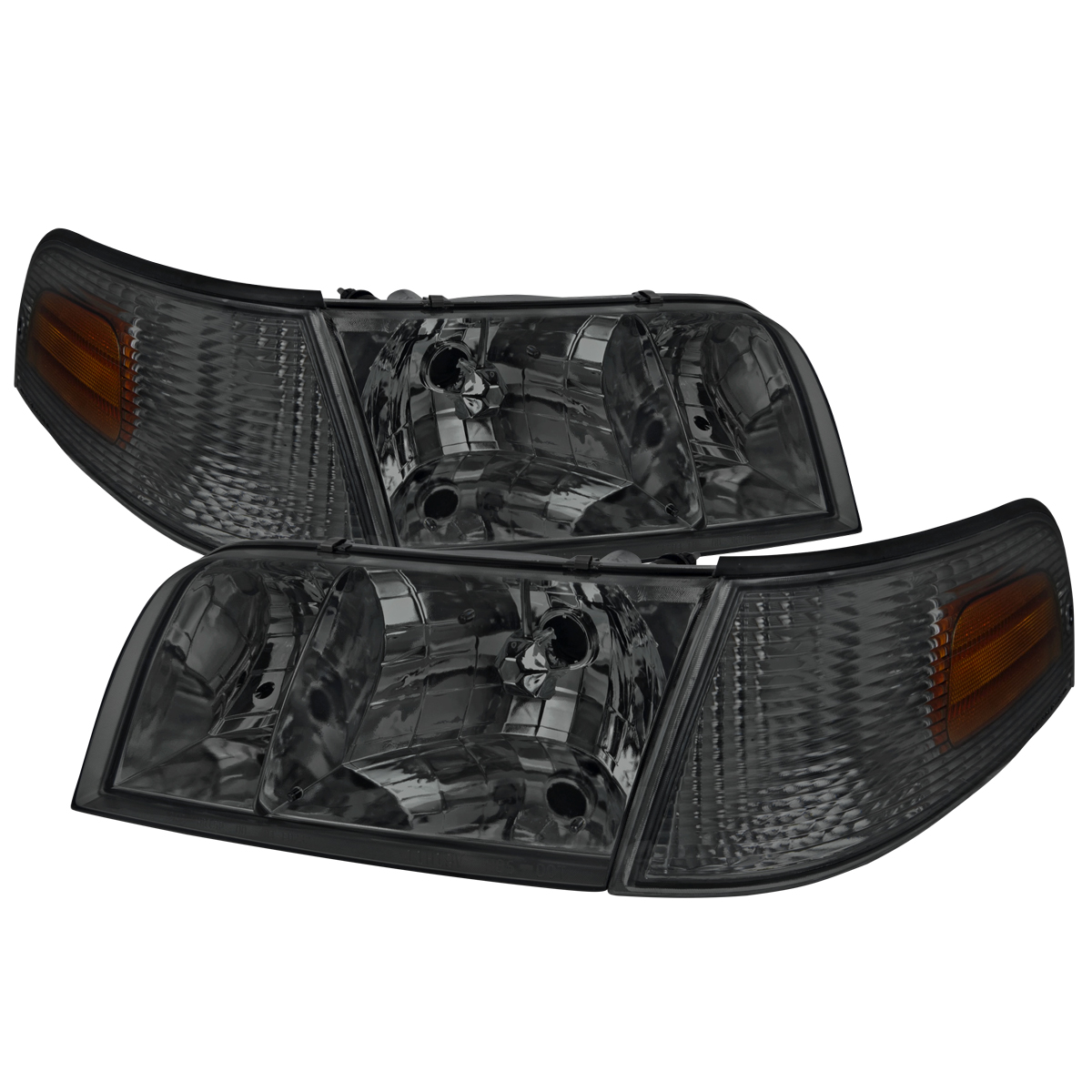 Factory Style Headlights w/ Corner Signal Lights (Chrome Housing/Smoke ...