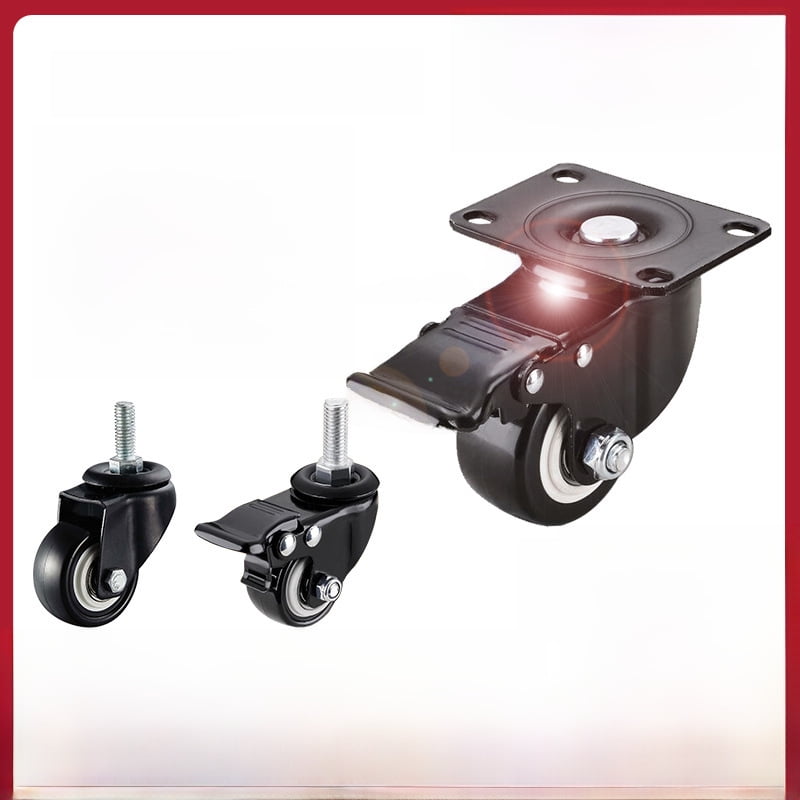 Factory direct 1.5 inch 2 inch industrial casters with brake rubber ...