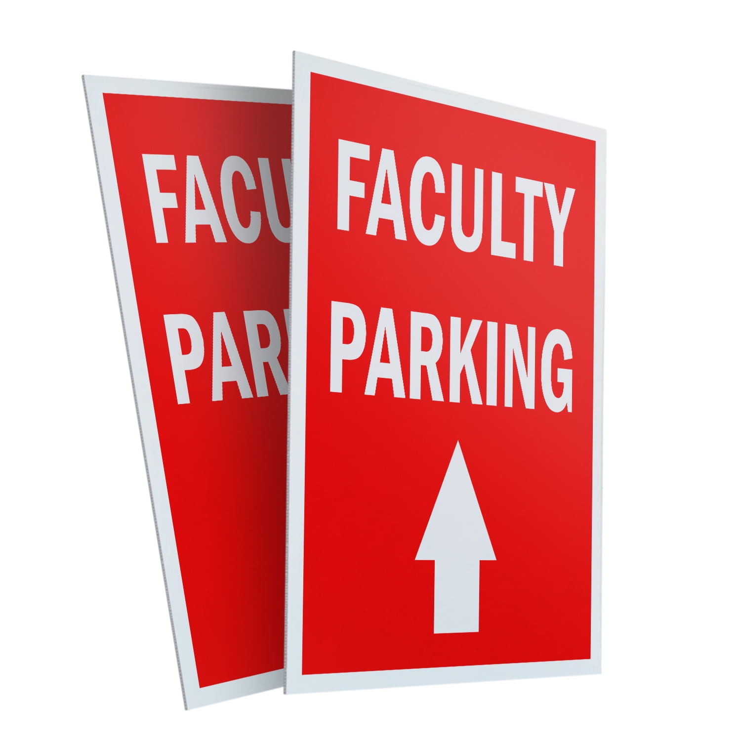 Faculty Parking With Up Arrow (2-PACK) 24" x 36" Plastic Signs | Sign ...